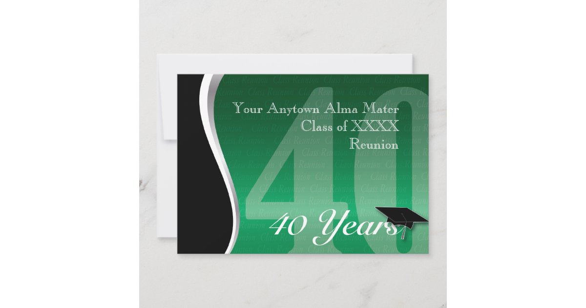 Customisable 40 Year Class Reunion Invitation | Zazzle