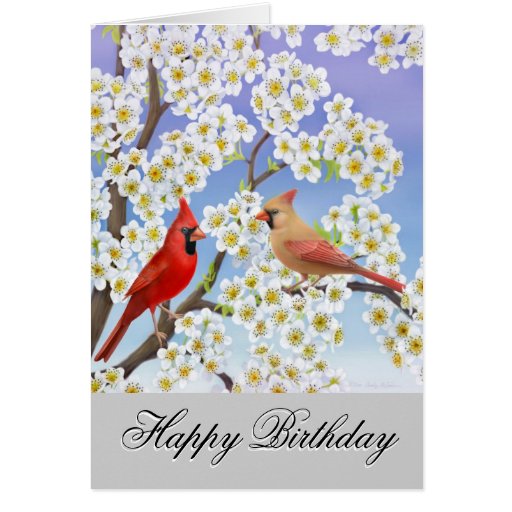 Customisable Cardinals Birthday Card | Zazzle