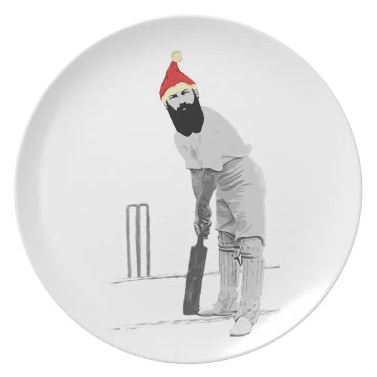 customisable cricket christmas gift ideas plate | Zazzle