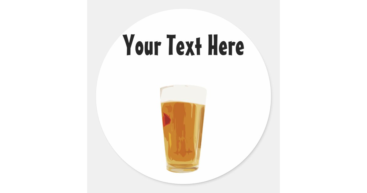 Customisable Full Golden Beer Glass Sticker | Zazzle