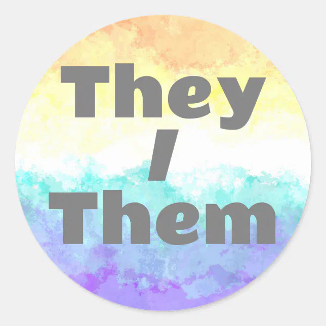 Customisable Pronoun Boho Genderfaun Pride Flag Classic Round Sticker ...