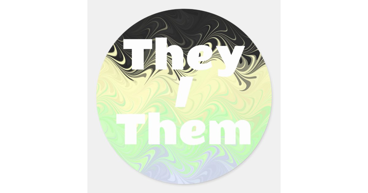 Customisable Pronoun Groovy Cassgender Pride Flag Classic Round Sticker ...