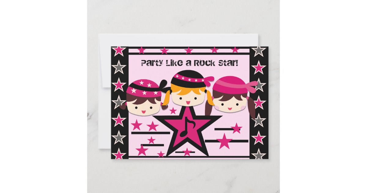 Customised Party Like a Rock Star Birthday Invite | Zazzle