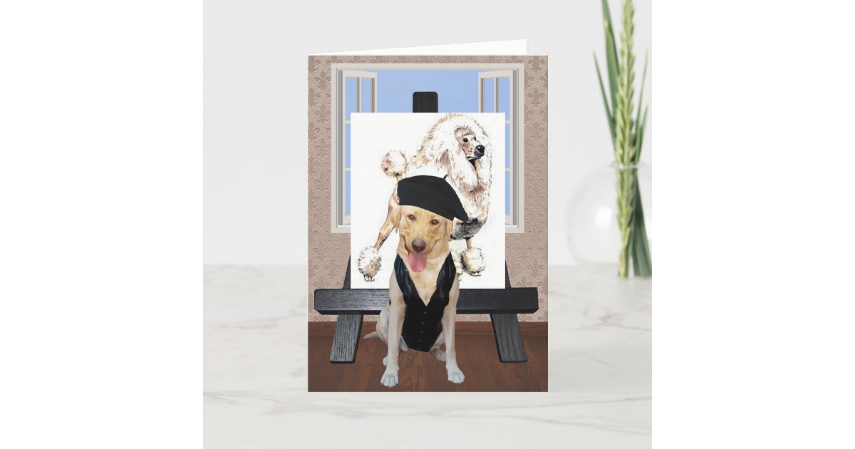 Customizable Funny French Birthday with Lab Card | Zazzle