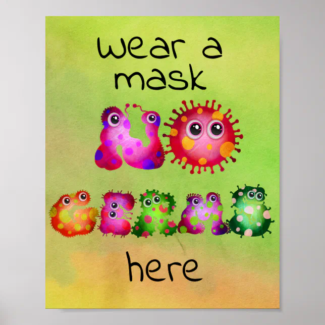 Customize no germs poster | Zazzle