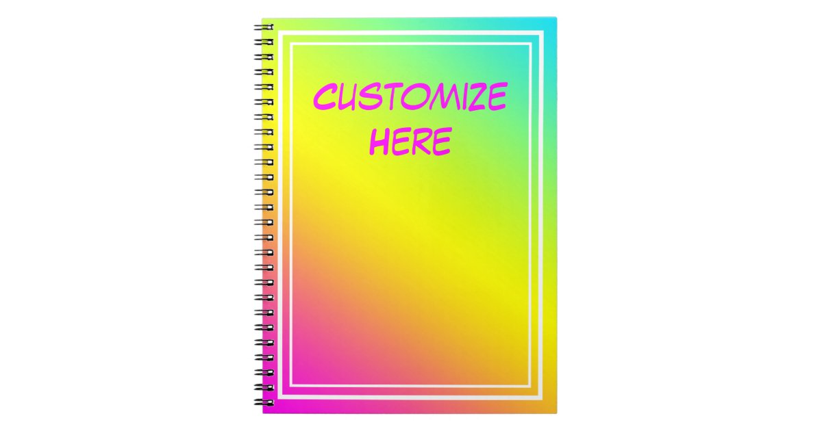 Customizeable Colourful Notepad Notebook | Zazzle