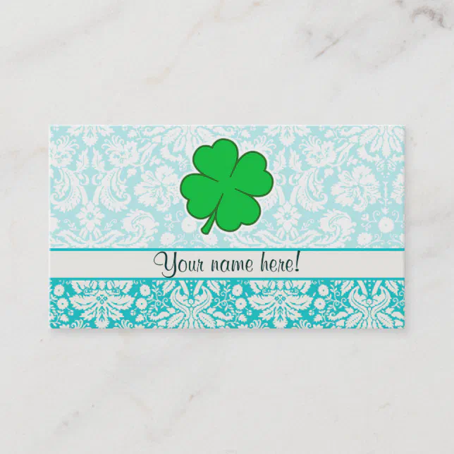 Cute 4 Leaf Clover Business Card | Zazzle
