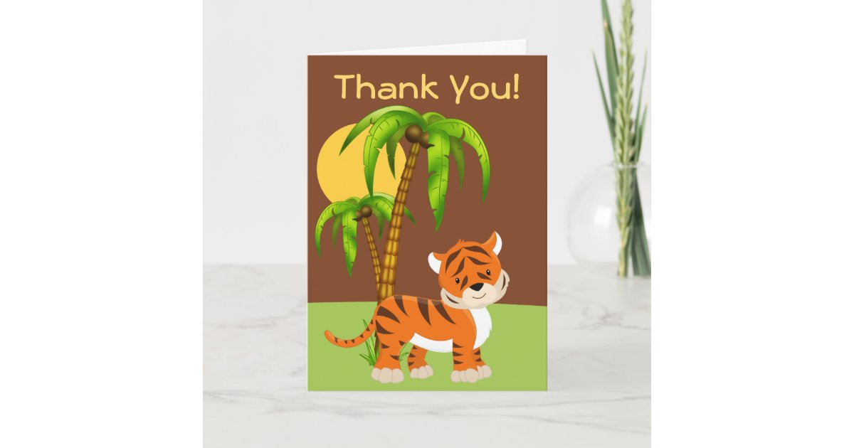 Cute Baby Tiger Thank You Card | Zazzle