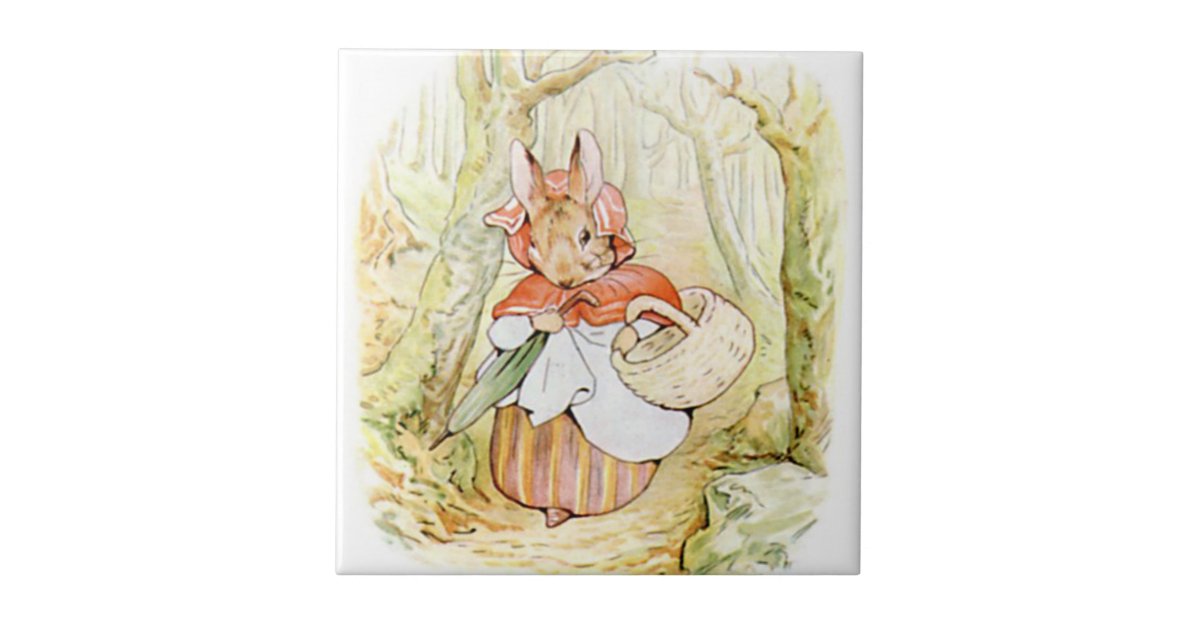 Cute Beatrix Potter, Mrs. Rabbit, Custom Tile | Zazzle
