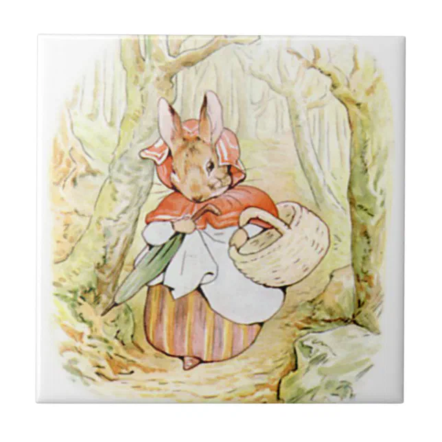 Cute Beatrix Potter, Mrs. Rabbit, Custom Tile | Zazzle