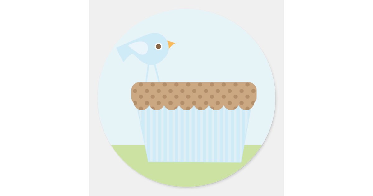 Cute Blue Bird Classic Round Sticker | Zazzle
