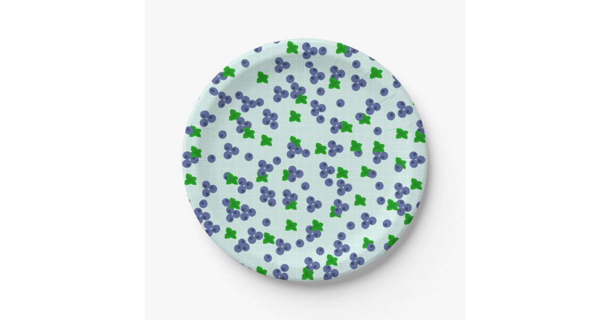 Cute Blueberries Paper Plates | Zazzle