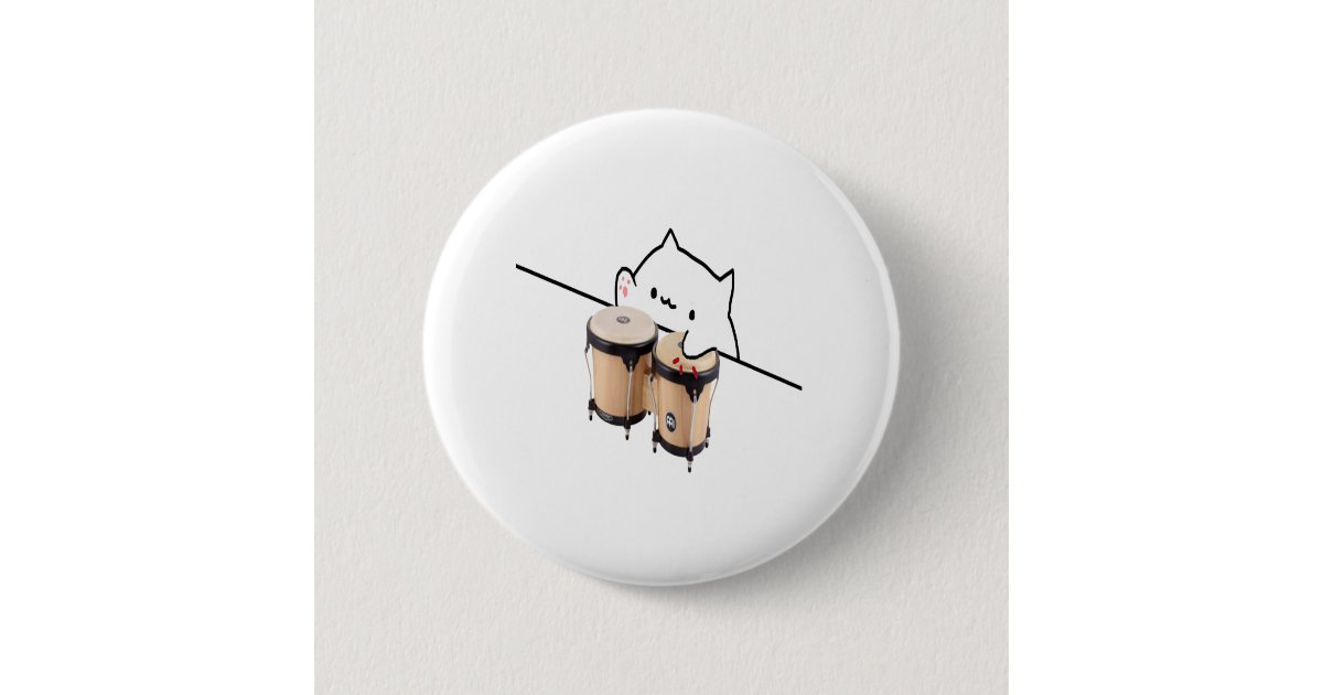 Cute Bongo Cat meme 6 Cm Round Badge | Zazzle
