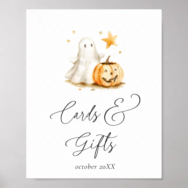Cute Boo Halloween Cards and Gifts Baby Shower Poster | Zazzle