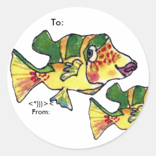 Cartoon Fish Stickers & Labels | Zazzle UK