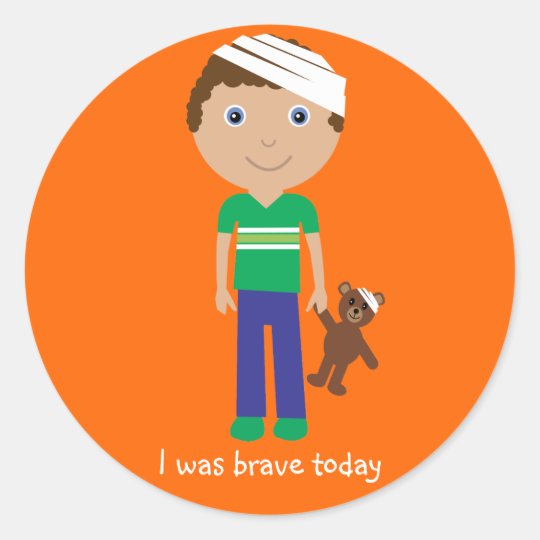 Cute Boy With Bandage I Was Brave Today Stickers | Zazzle.co.uk