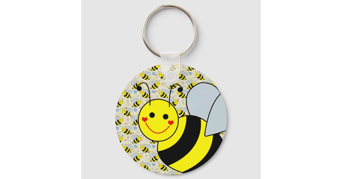 Cute Bumble Bee Key Ring | Zazzle