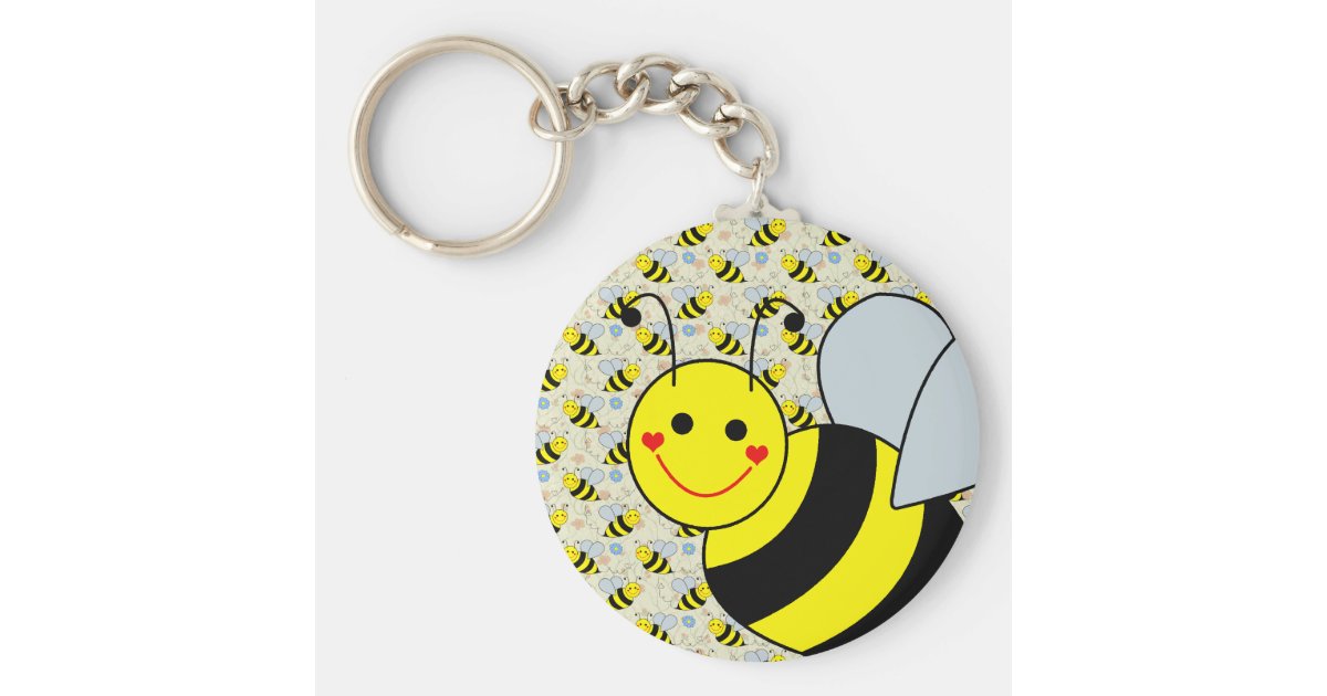 Cute Bumble Bee Key Ring | Zazzle.co.uk