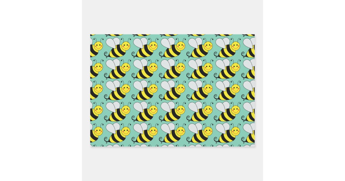 Cute Bumble Bee Pattern Wrapping Paper Sheet | Zazzle
