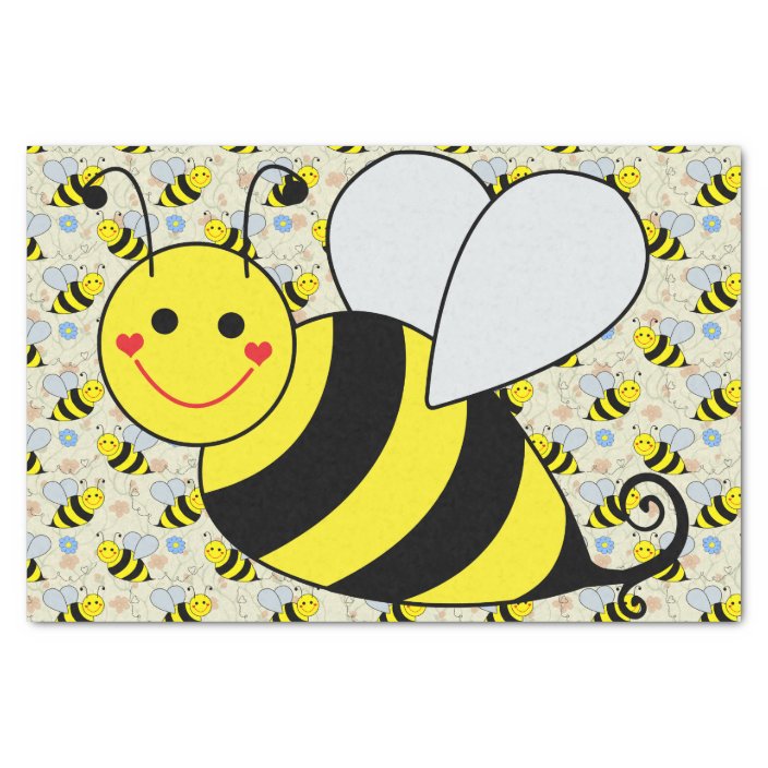 Cute Bumble Bee with Pattern Tissue Paper | Zazzle.co.uk