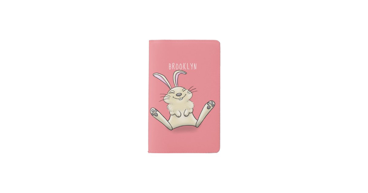 Cute bunny rabbit cartoon illustration pocket moleskine notebook | Zazzle