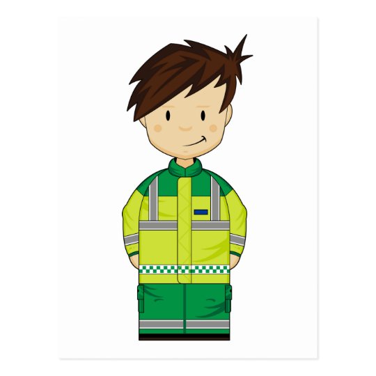 Cute Cartoon Ambulance EMT Postcard | Zazzle.co.uk