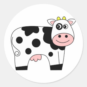 Cartoon Cow Stickers & Labels | Zazzle UK