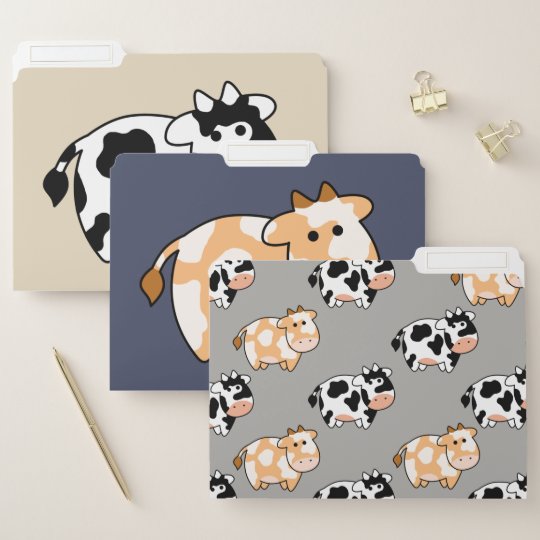 Cute Cartoon Cows File Folder | Zazzle.co.uk
