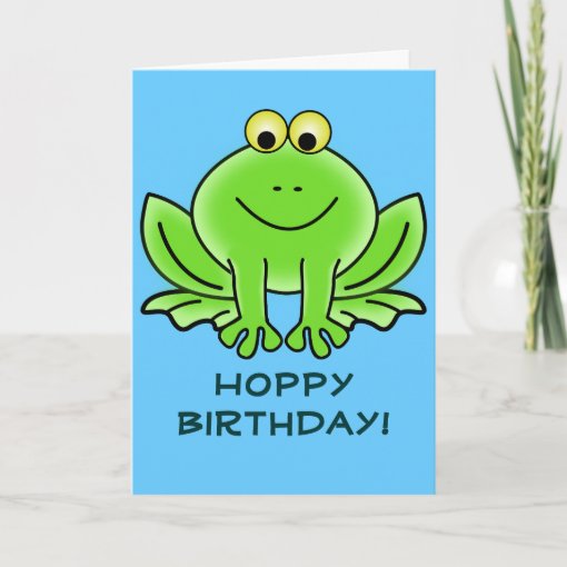 Cute Cartoon Frog Hoppy Birthday Funny Greeting Card | Zazzle