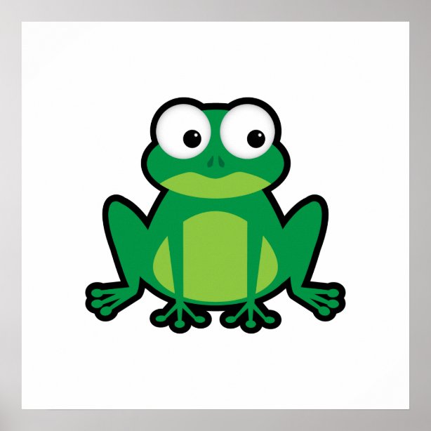 Cartoon Frog Posters & Prints | Zazzle UK