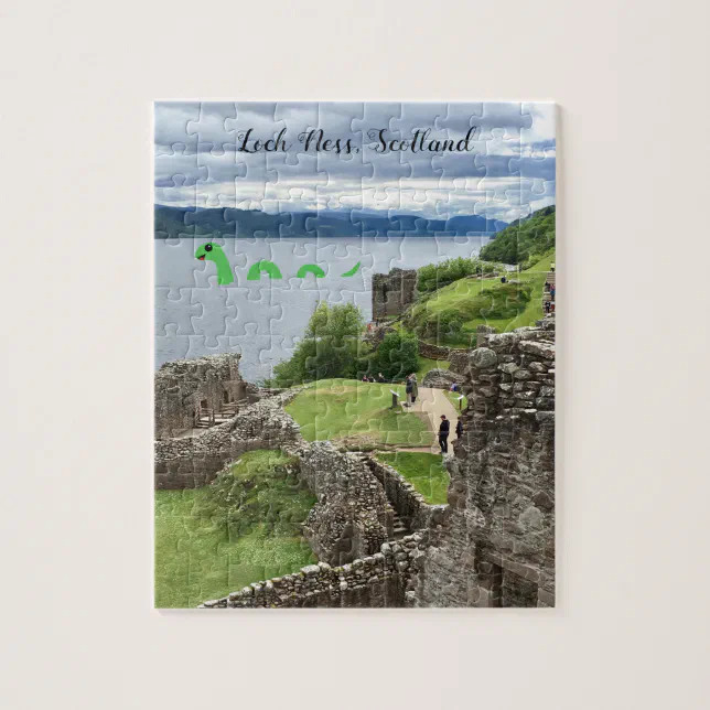 Cute Cartoon Nessie Loch Ness Monster, Scotland Jigsaw Puzzle | Zazzle