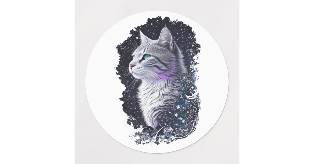 Cute Cat Design stickers and labels | Zazzle