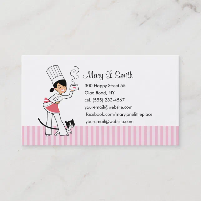 Cute Chef Calling Card - Custom | Zazzle