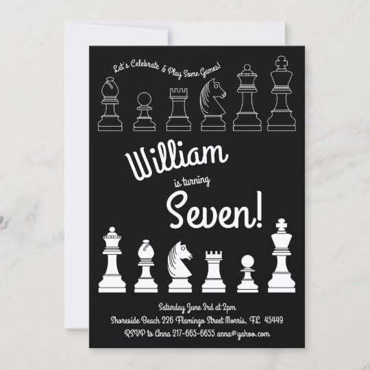 Cute Chess Board Games Kids Birthday Party Invitation | Zazzle.co.uk