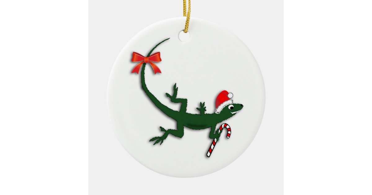 Cute Christmas Lizard Holiday Ornament | Zazzle