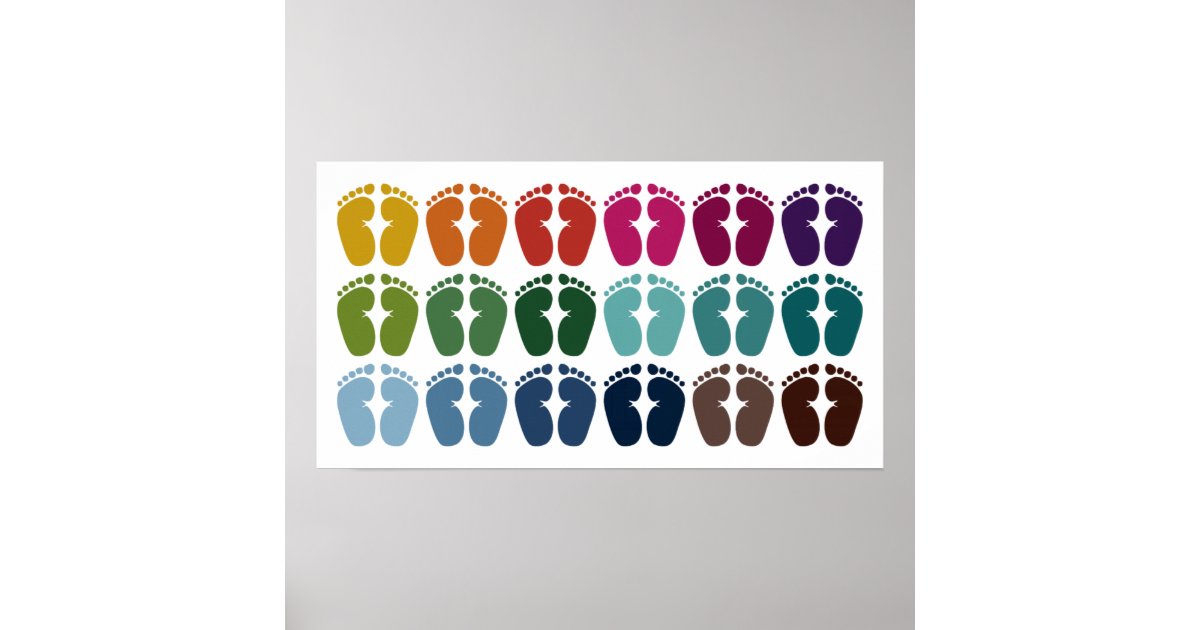 Cute Colourful Feet Poster | Zazzle