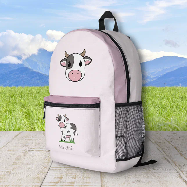 Cute Cow Printed Backpack | Zazzle