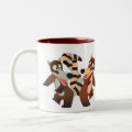 Cute Dancing Cartoon Coatimundis Two-Tone Coffee Mug | Zazzle