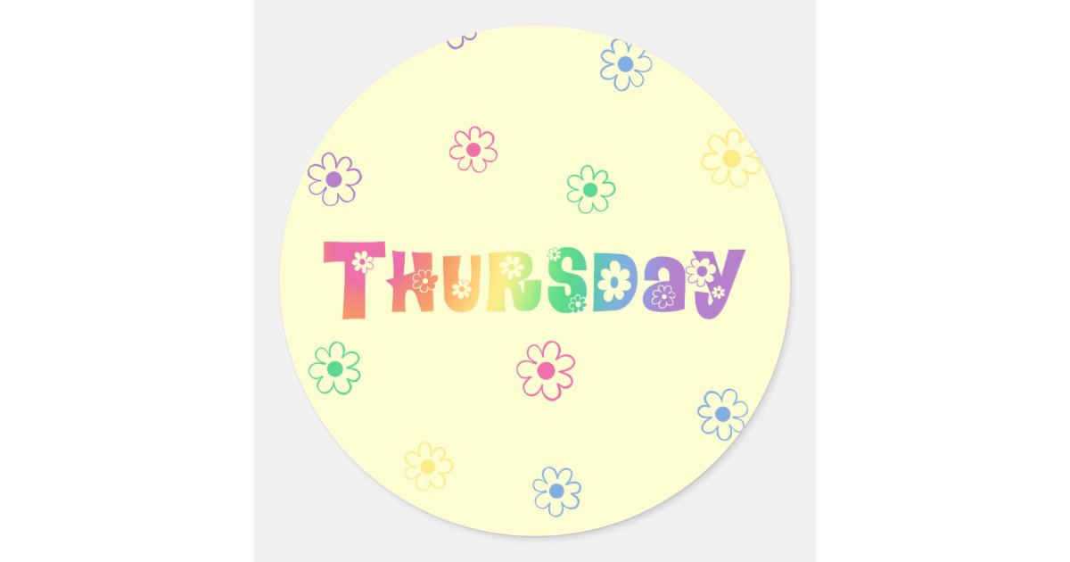 Cute Day Of The Week Thursday Classic Round Sticker | Zazzle