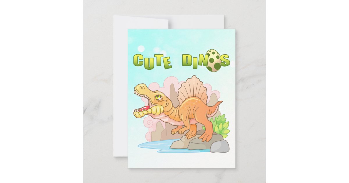 cute dinosaur spinosaurus thank you card | Zazzle