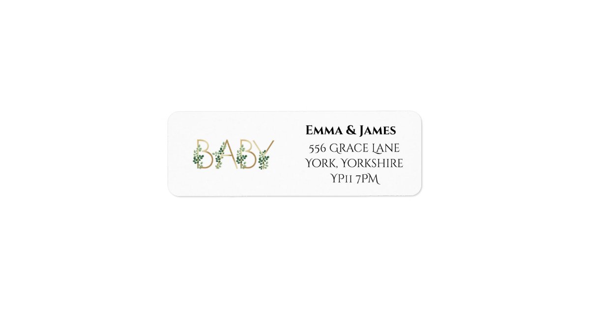 Cute Elegant Slogan Baby Shower Address Label | Zazzle