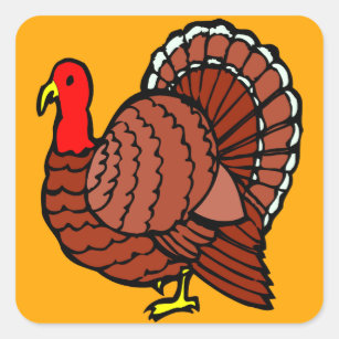 Cartoon Turkey Stickers & Labels | Zazzle UK