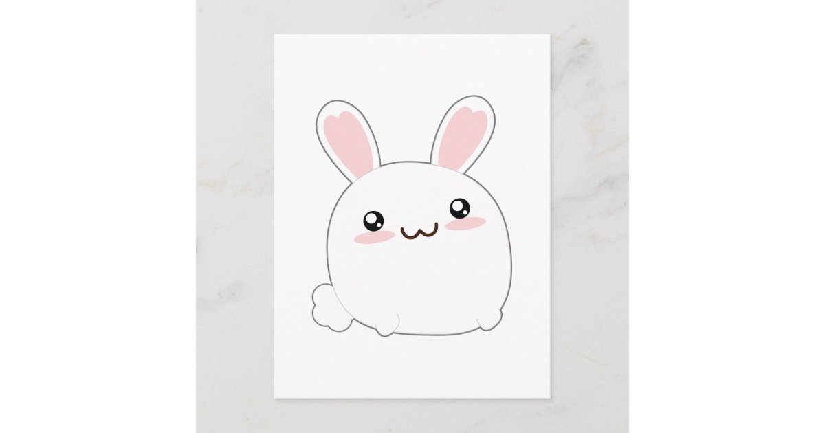 Cute Fat Bunny - Rabbit Adorable Fluffy Postcard | Zazzle