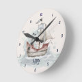 Cute Fun Pirate Ship Child's Wall Clock | Zazzle