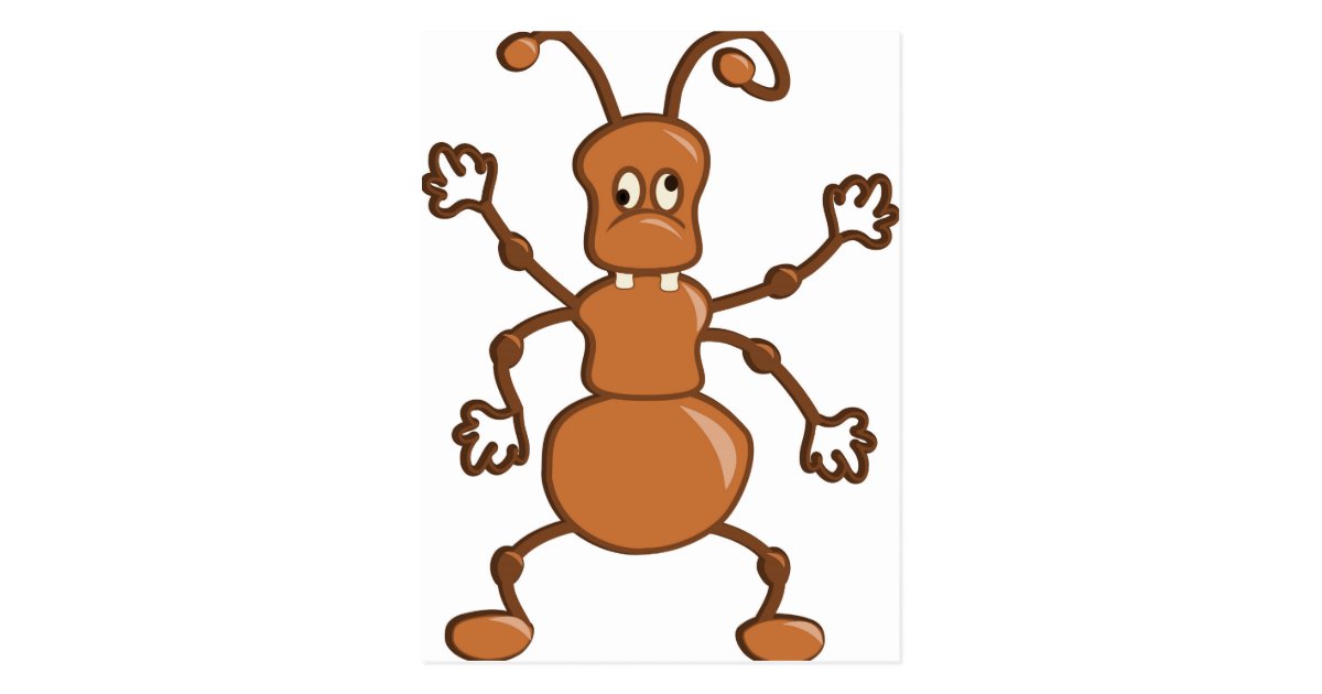 Cute funny Ant cartoon Postcard | Zazzle.co.uk