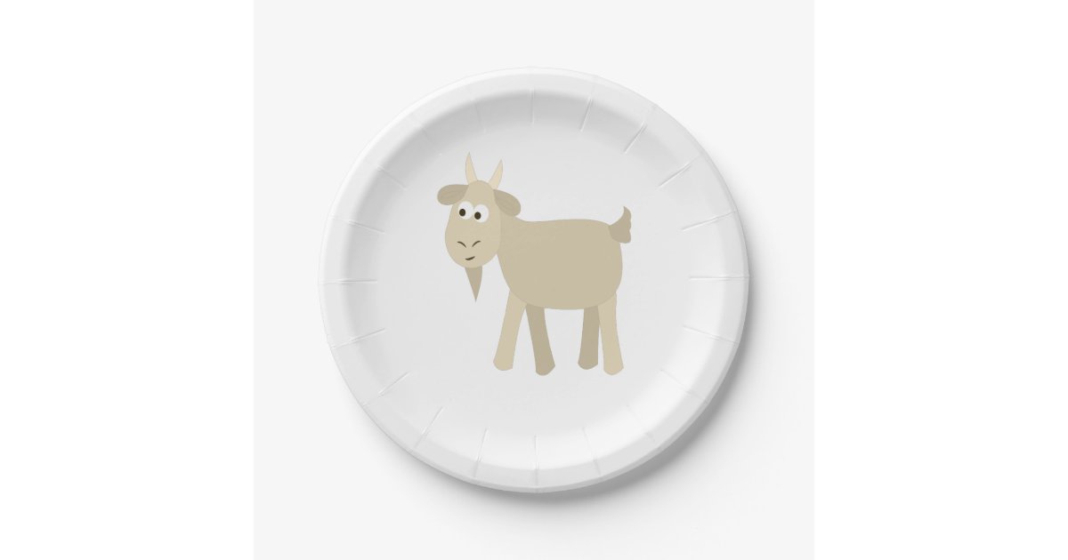 Cute Funny Little Goat Paper Plate | Zazzle