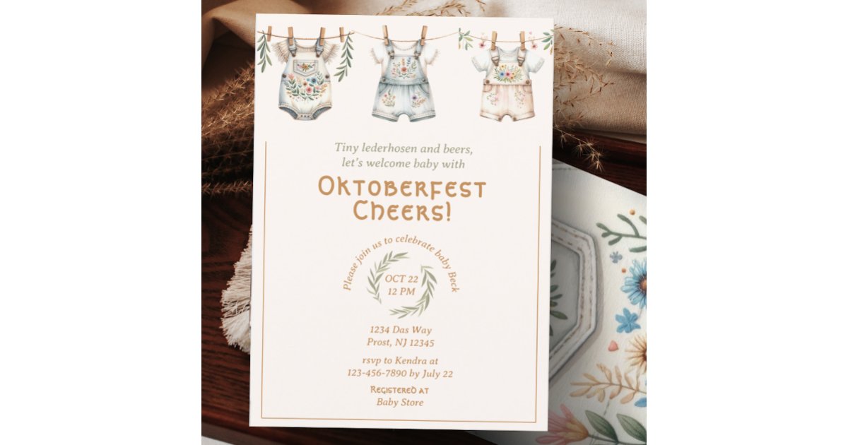 Cute German Oktoberfest Baby Shower Invitation | Zazzle