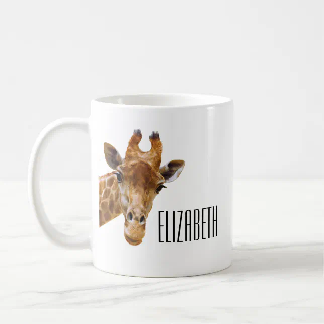 Cute Giraffe Animal Personalised Name Coffee Mug | Zazzle