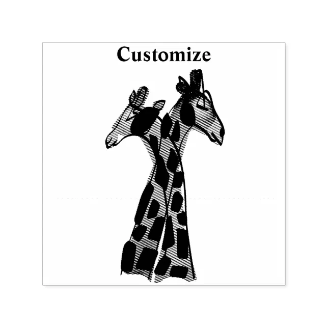 Cute Giraffe Couple Thunder_Cove Self-inking Stamp | Zazzle