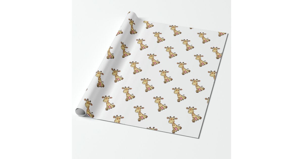 CUTE GIRAFFE WRAPPING PAPER | Zazzle